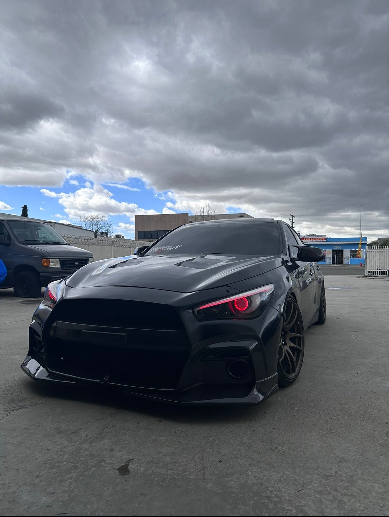 Q50 Blitz kouki bumper — Southbay Autoworkz